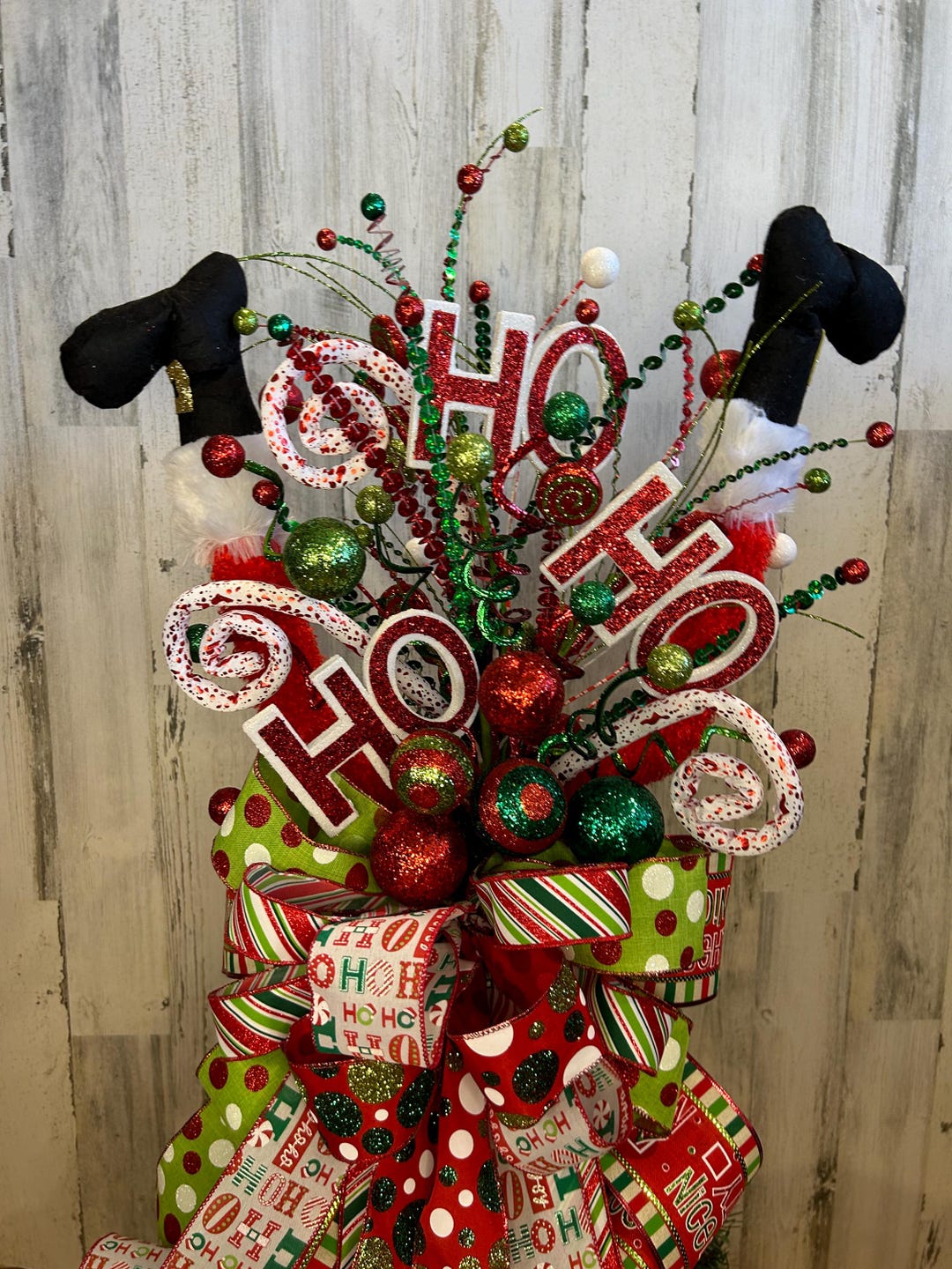 Tree Topper, Santa Leg Tree Topper, Christmas Tree Topper, Christmas ...