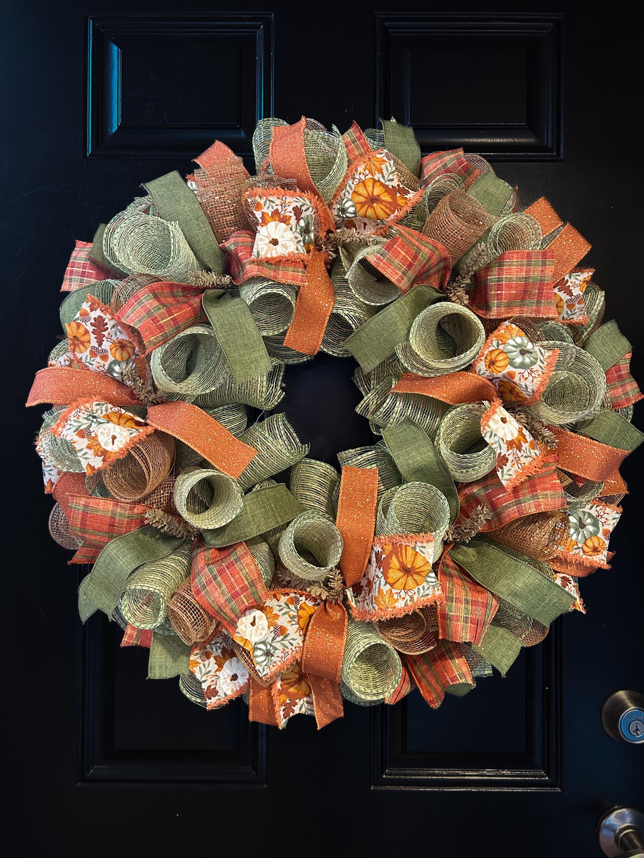 Fall Harvest Wreath: Burlap Autumn Door Decor (24-25" Diameter) - Etsy