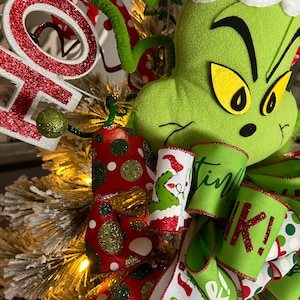 Grinch Inspired Tree Topper, Green Monster Tree Topper, Christmas Tree ...