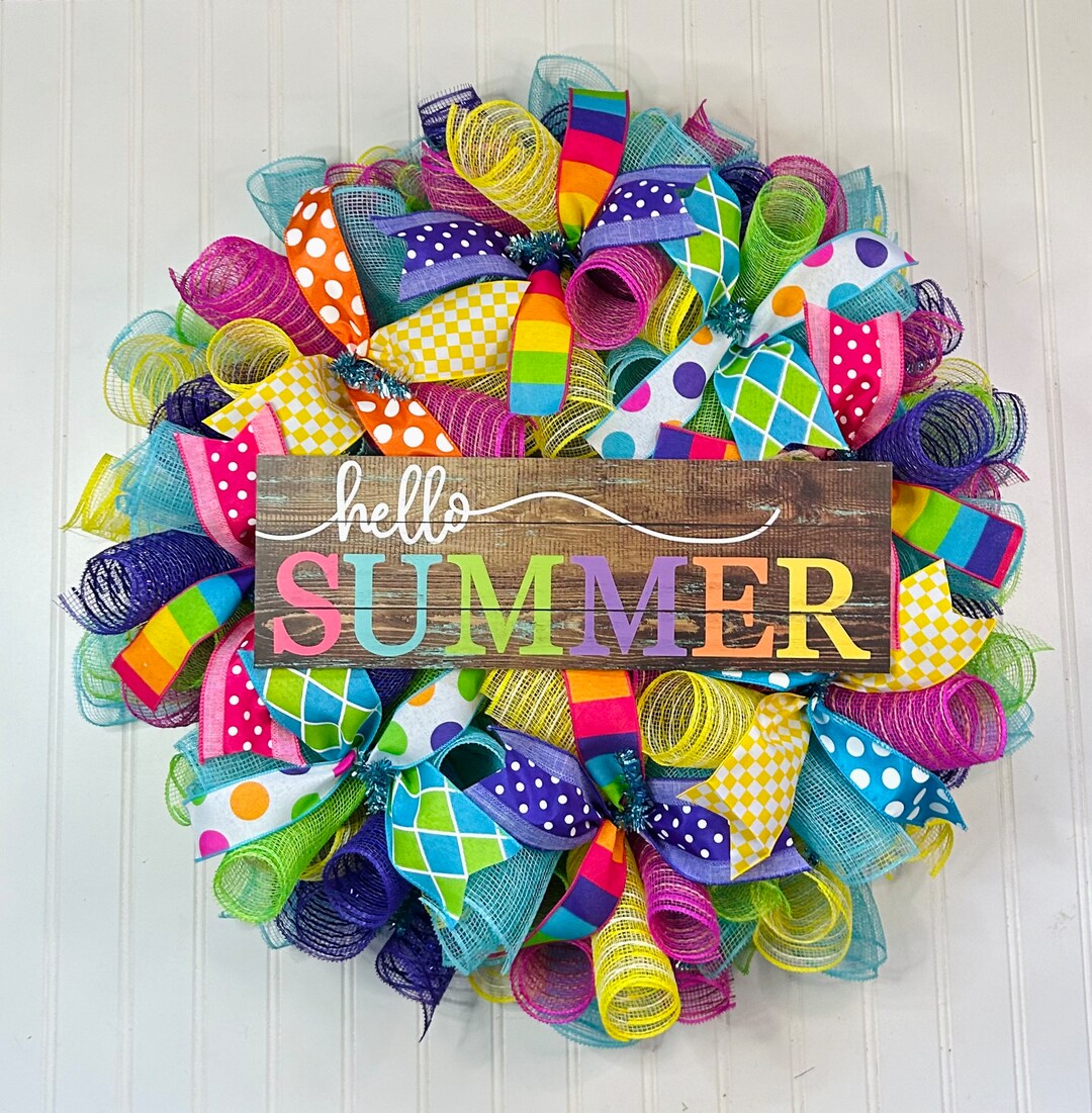 Summer Wreath, Summer Door Wreath, Spring Wreath, Summer Wreaths ...