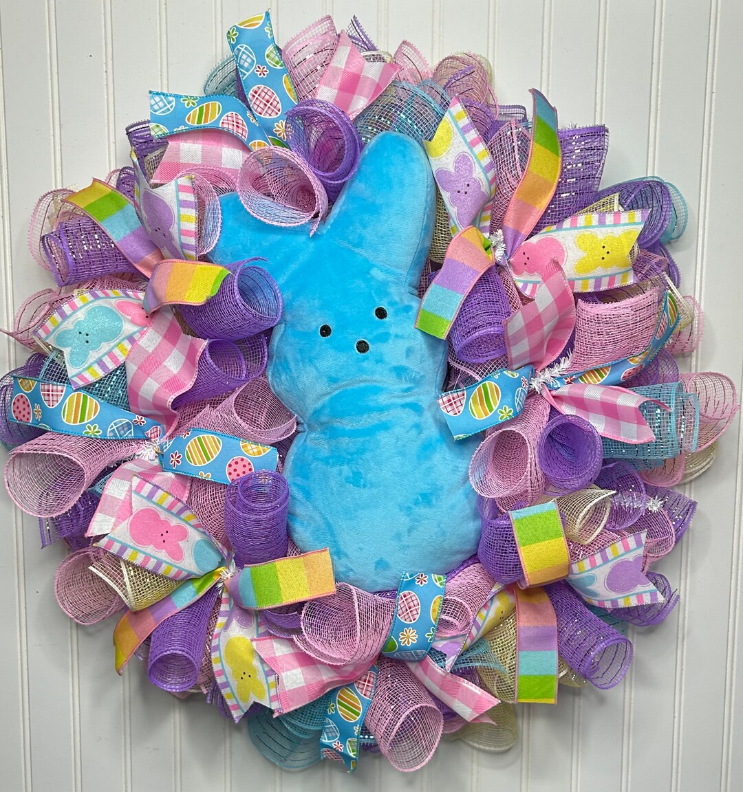 Easter Bunny Wreath for Front Door, Happy Easter Decorations, Spring ...
