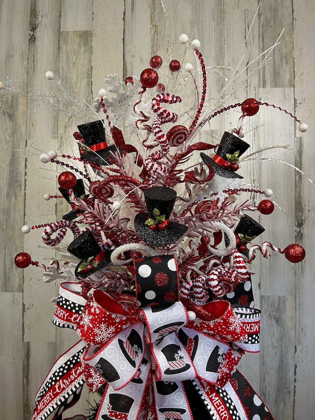 Snowman Christmas Tree Topper / Top Hat Christmas Tree Topper / Snowman ...