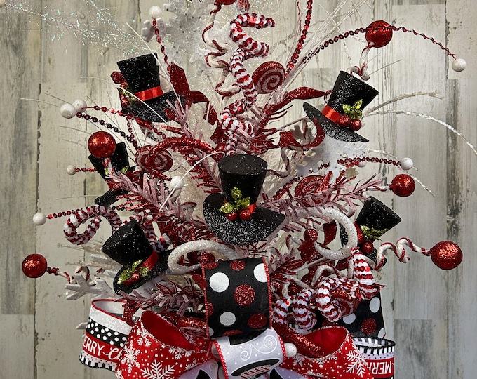 Snowman Christmas Tree Topper / Top Hat Christmas Tree Topper / Snowman ...