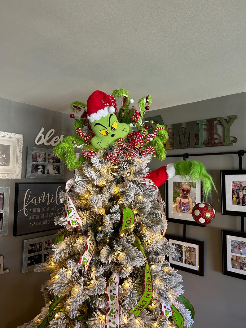 Extra Large Grinch Christmas Tree Topper: Whimsical Holiday Decor - Etsy
