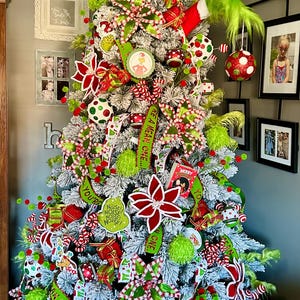 Green Monster Christmas Tree Kit, Mean One Tree, Grinch Ornaments ...