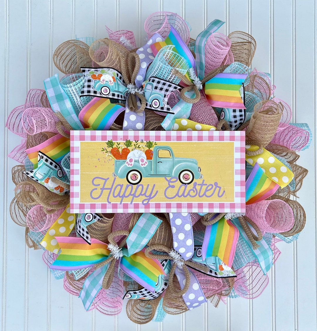 Front Door Wreath - Easter Wreath - Spring Wreath - Front Door Easter ...