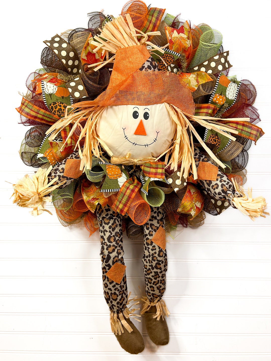 Scarecrow Wreath, Fall Wreath, Scarecrow Swag, Fall Decor, Fall ...