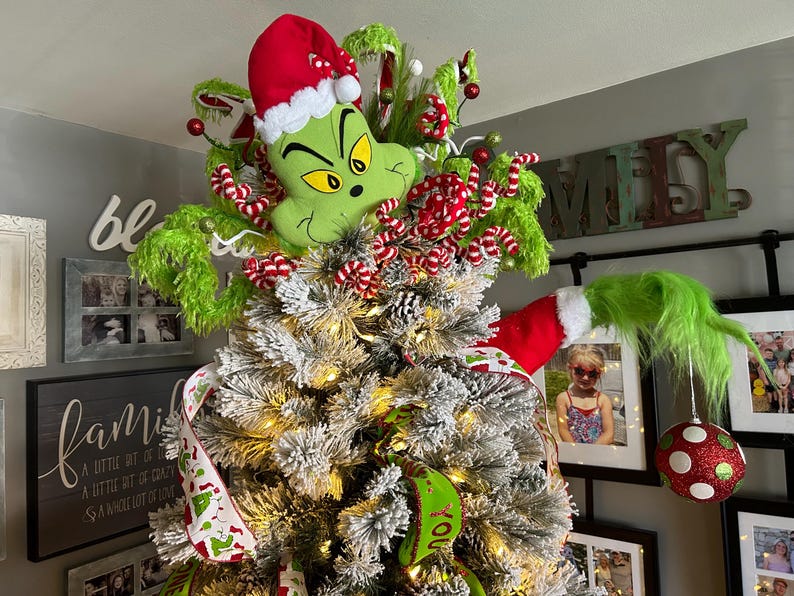 Extra Large Grinch Christmas Tree Topper: Whimsical Holiday Decor - Etsy