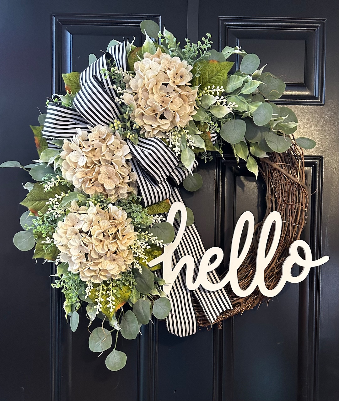 Year Round Wreath, Everyday Wreaths, Hydrangea Wreath, Front Door ...