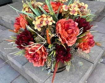 Fall Front Porch Planter, Fall Urn Filler for Outdoors, Fall Floral ...