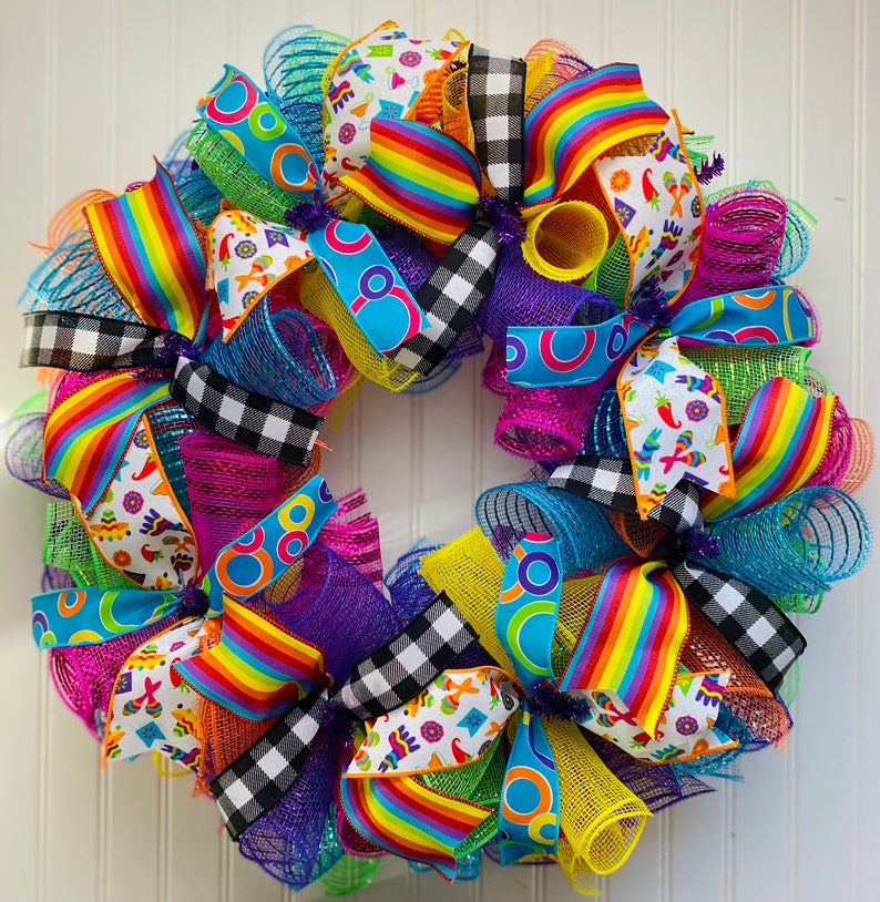 Fiesta Wreath Cinco De Mayo Wreath Fiesta Decorations | Etsy