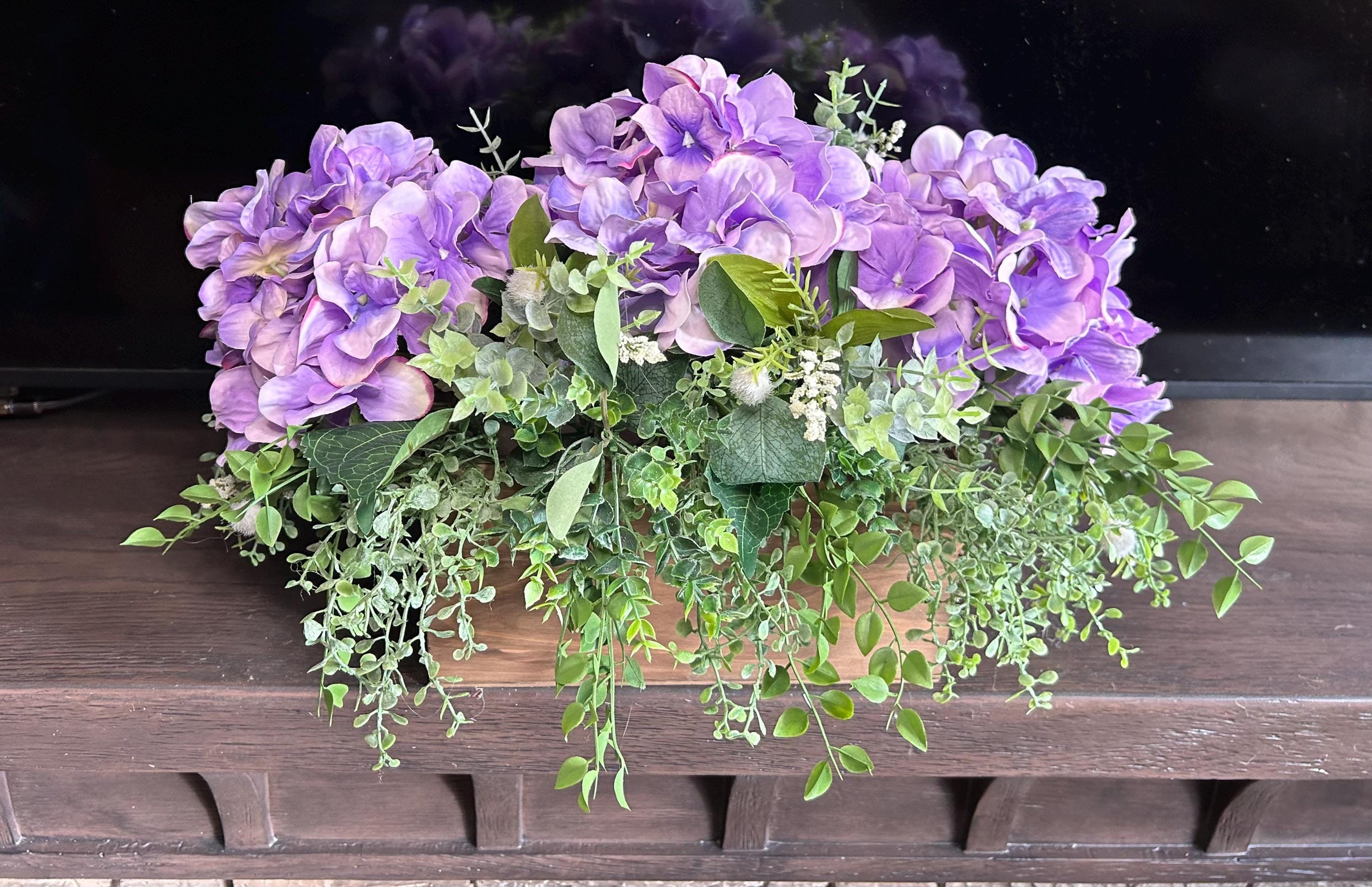 Faux Hydrangea Centerpiece: Modern Farmhouse Floral Arrangement - Etsy