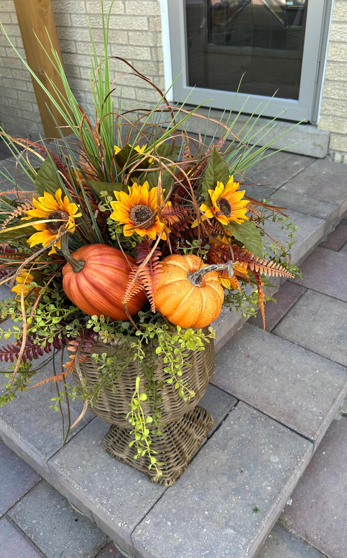 Fall Faux Flower Urn Filler: Autumn Porch Deco, Fall Front Porch ...