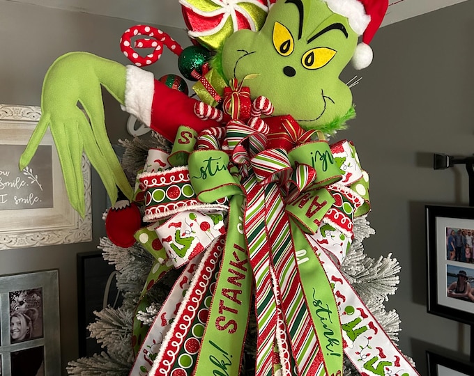 Xlarge Grinch Inspired Tree Topper, Monster Legs, Christmas Tree Decor ...