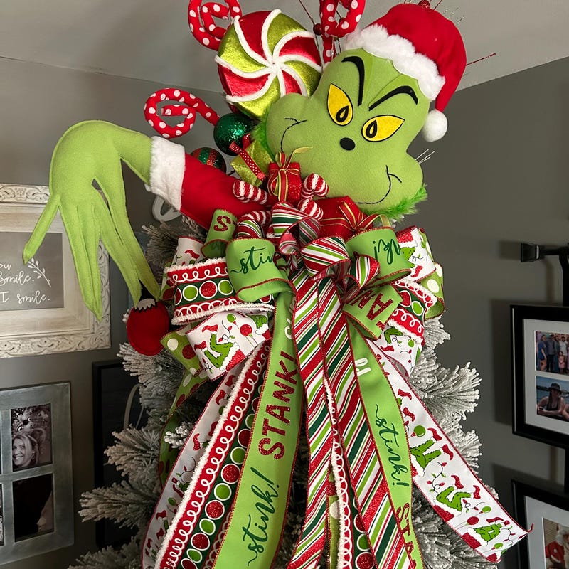 Grinch Tree Topper - Etsy