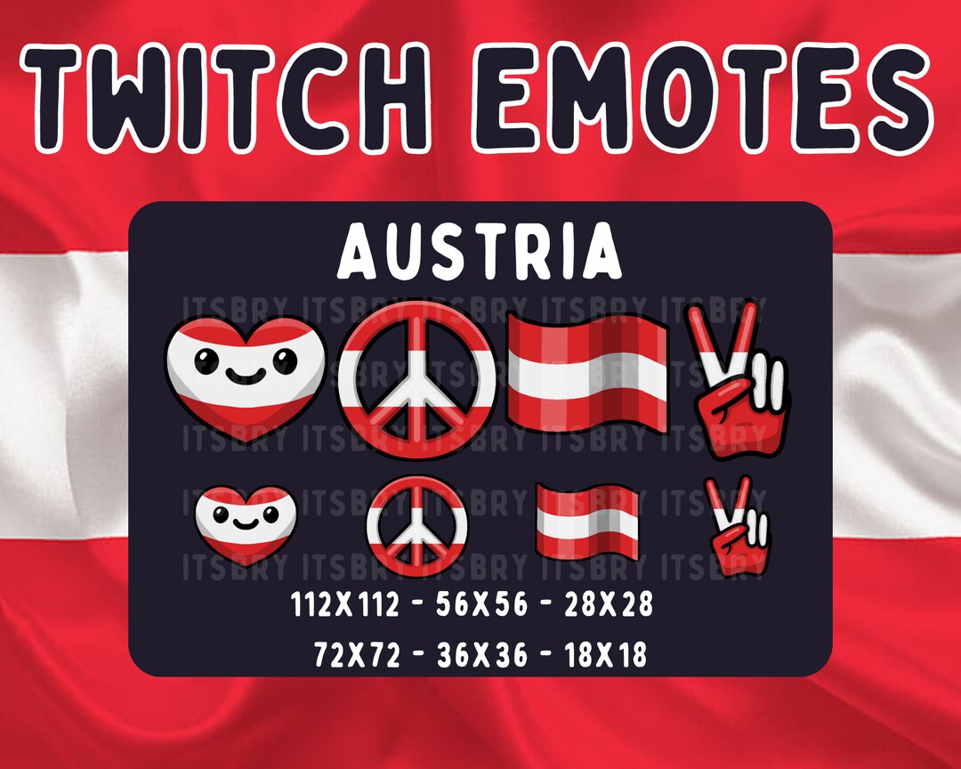 Austria Twitch Emotes and Badges Peace Love Heart Flag Country Proud ...