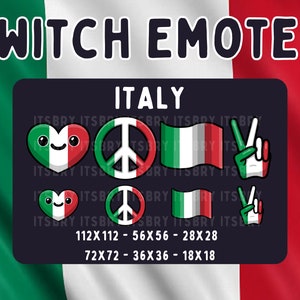 Italy Twitch Emotes and Badges Peace Love Heart Flag Country Proud Cute ...