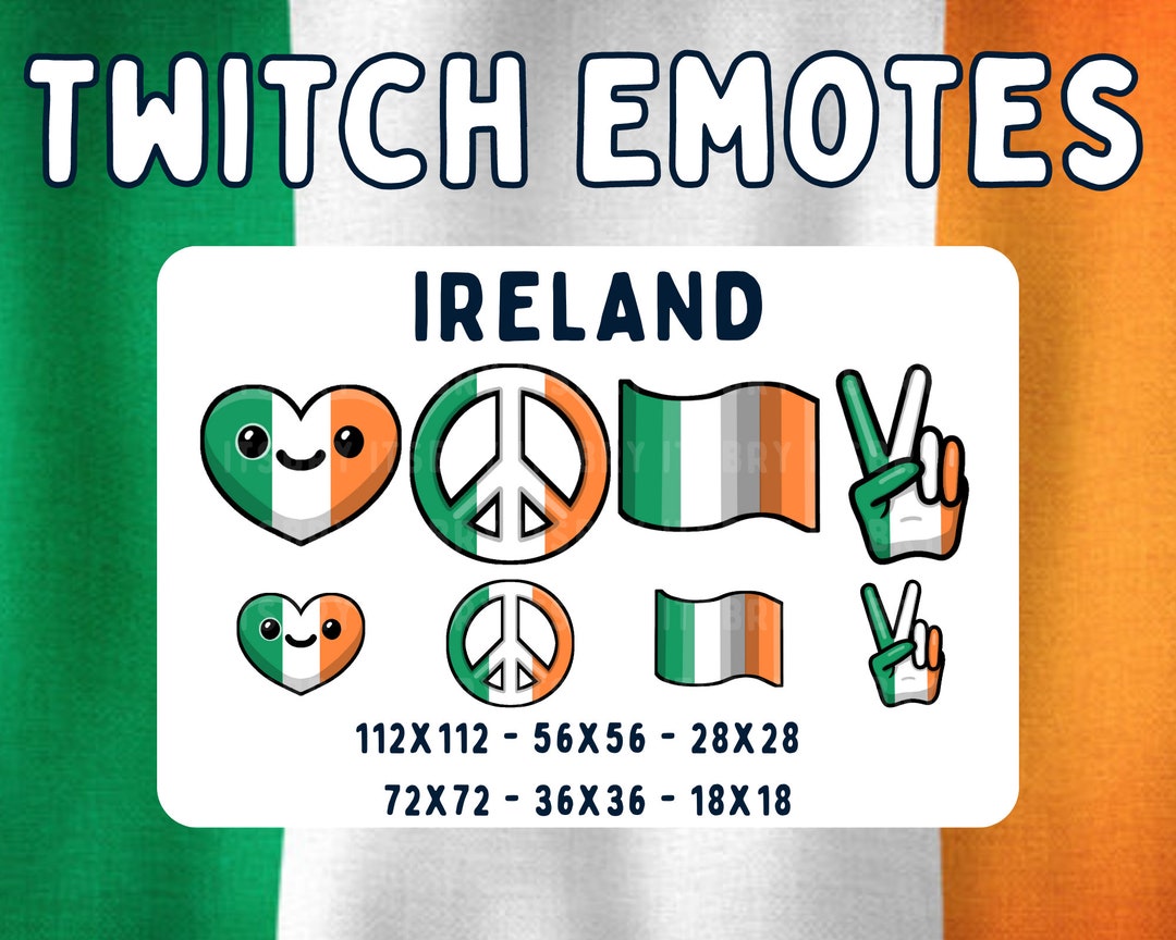 Ireland Twitch Emotes and Badges Peace Love Heart Flag Country Proud ...