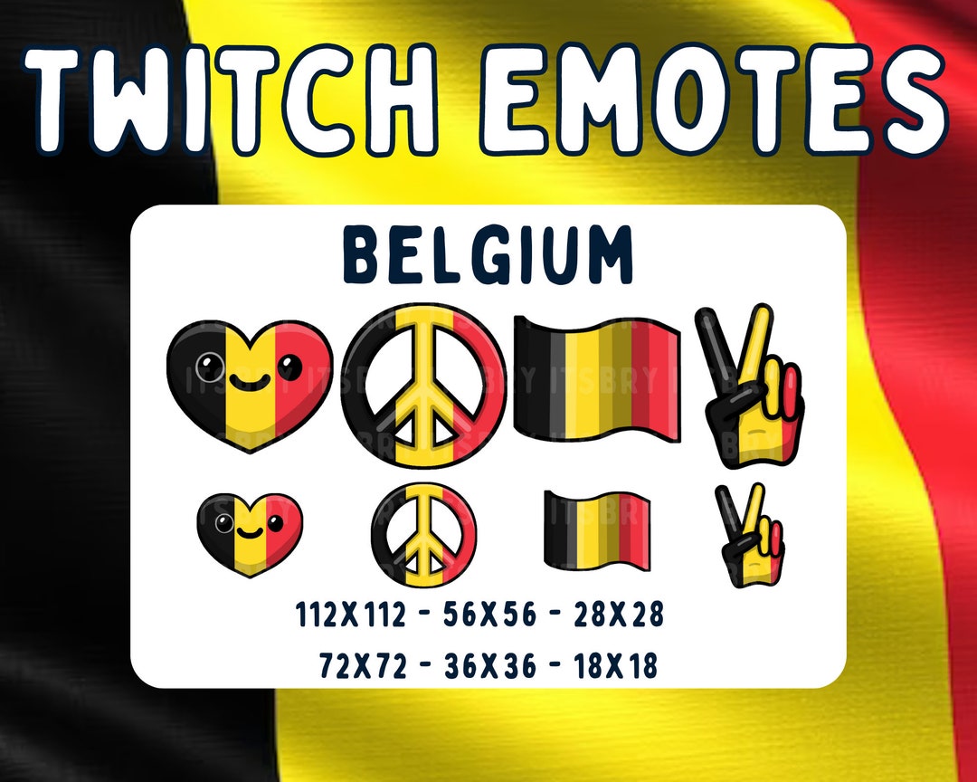 Belgium Twitch Emotes and Badges Peace Love Heart Flag België Country ...