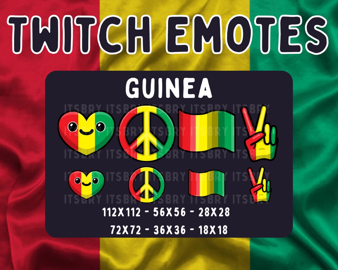 Guinea Twitch Emotes and Badges Peace Love Heart Flag Country Proud ...