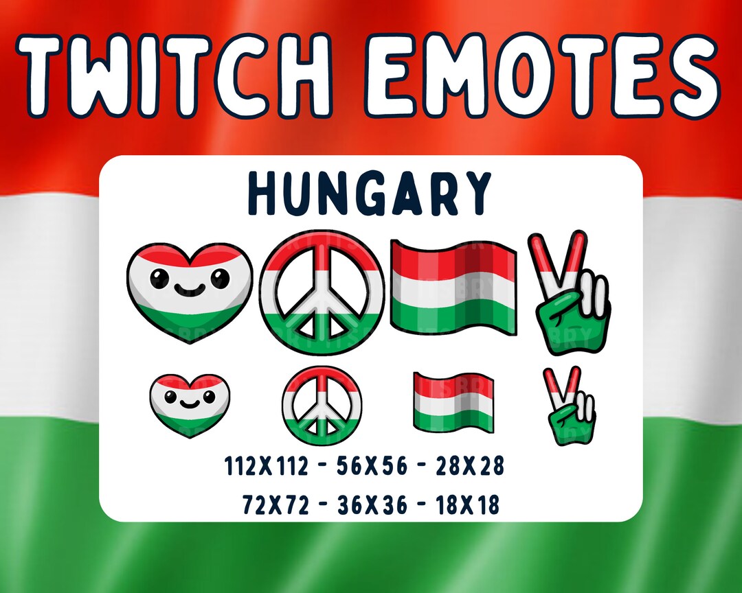 Hungary Twitch Emotes and Badges Peace Love Heart Flag Country Proud ...