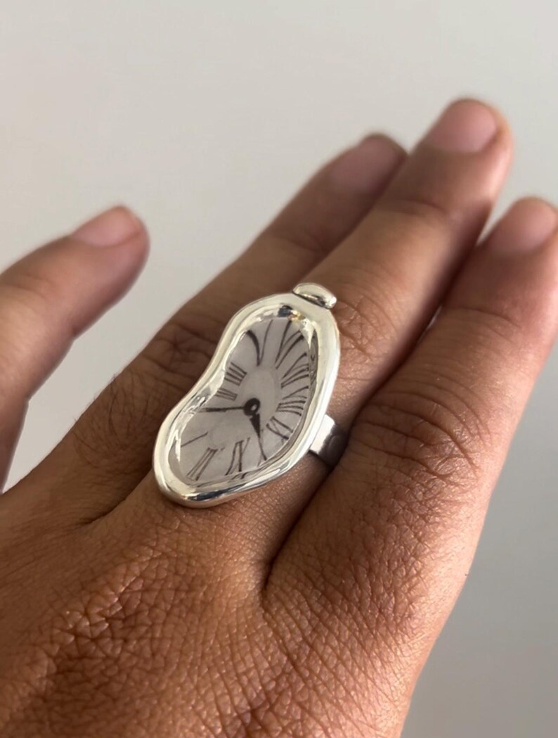 Melting Clock Ring - Etsy