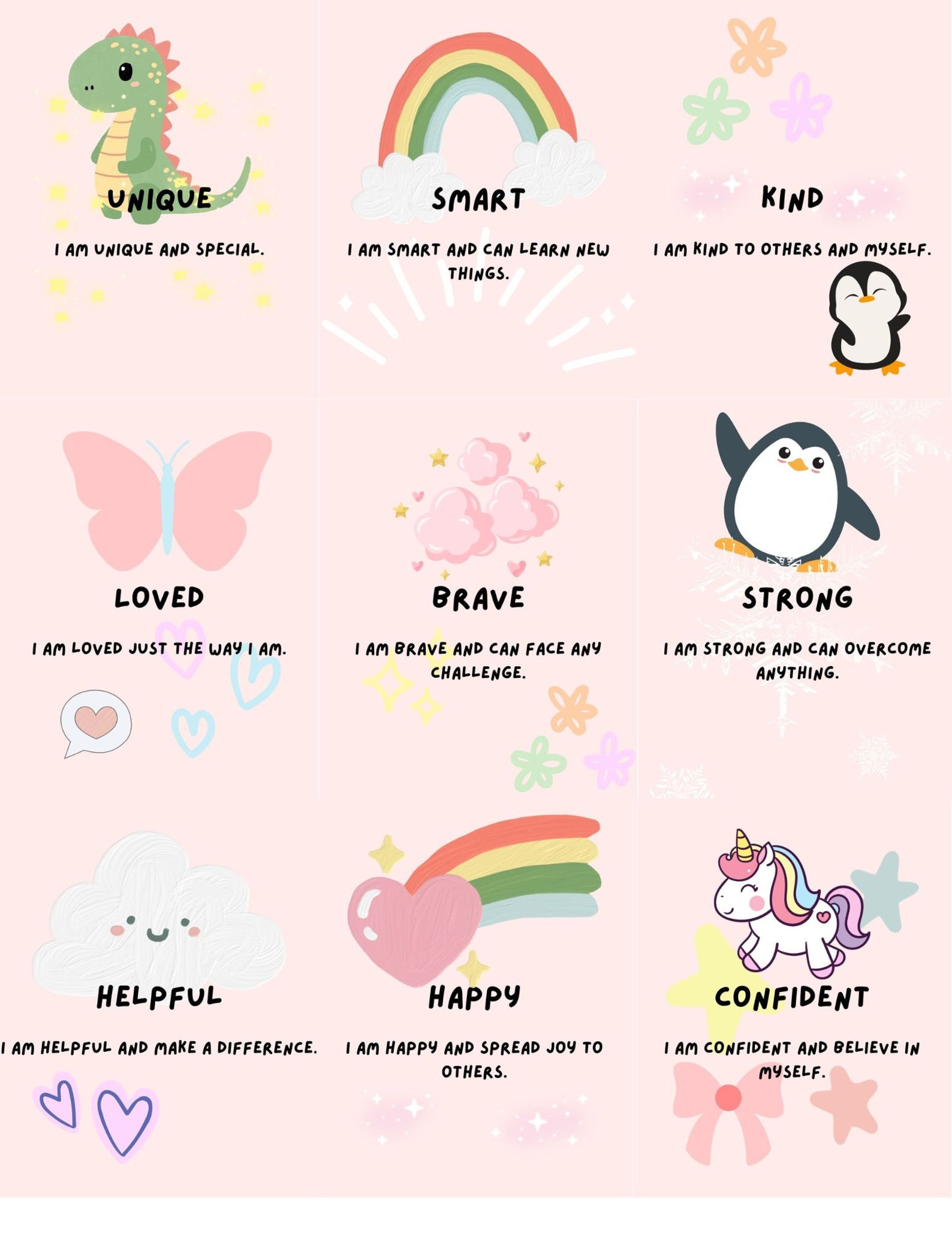 30 Affirmation Cards Printable, Affirmation Cards Digital, Positive ...