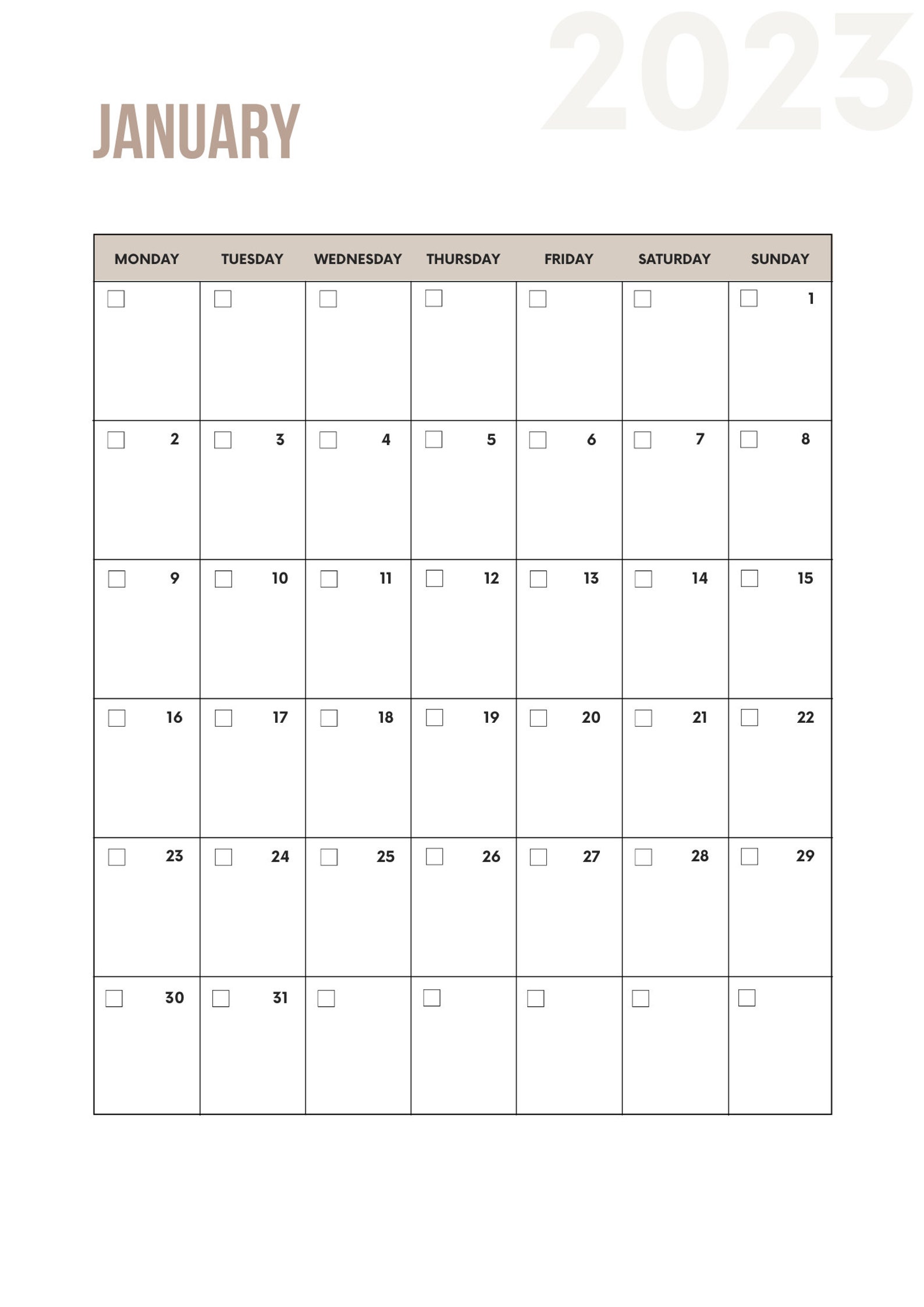 Blank Yearly Calendar Monthly Calendar Printable Editable - Etsy