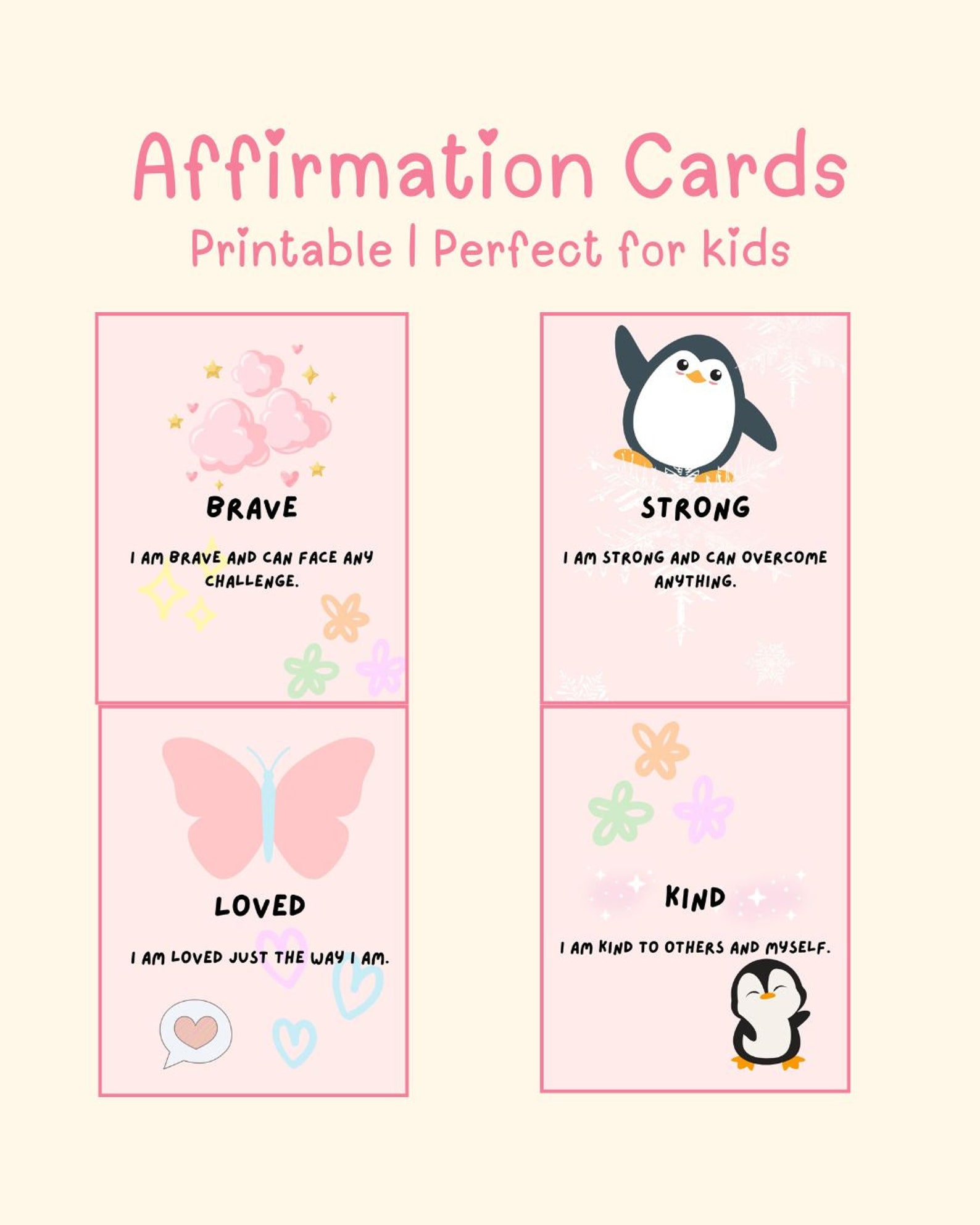 30 Affirmation Cards Printable, Affirmation Cards Digital, Positive ...