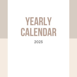 Blank Yearly Calendar Monthly Calendar Printable Editable - Etsy