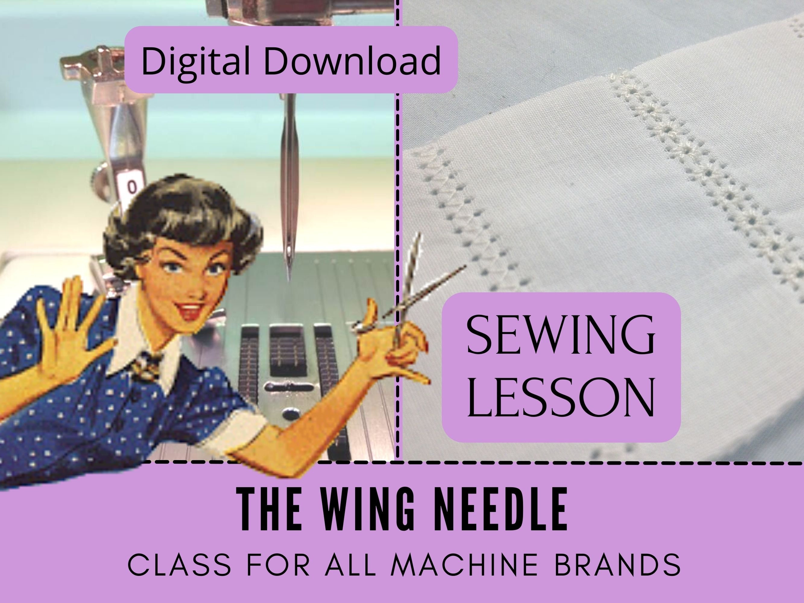 Sewing Lesson for Beginner, Wing Needle Hemstitch, Learn to Sew ...