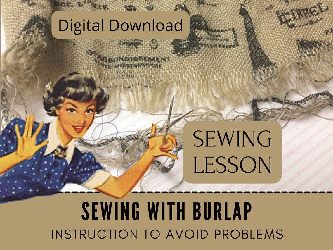 Burlap Fabric Learn to Sew Lesson & Ebook, Tutorial Video, Make ...