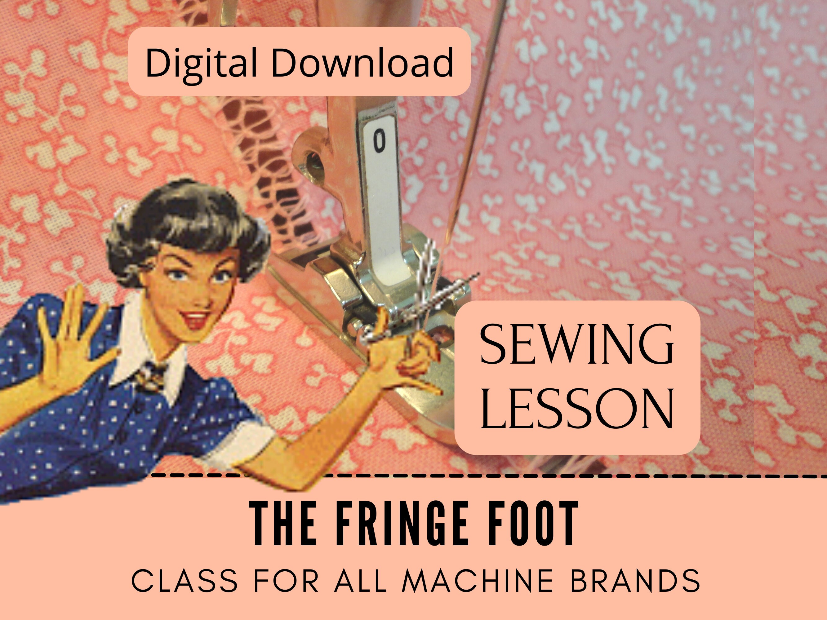 Fringe Foot, Learn to Sew Lesson & E Book, Tutorial Video, Dressmaking ...