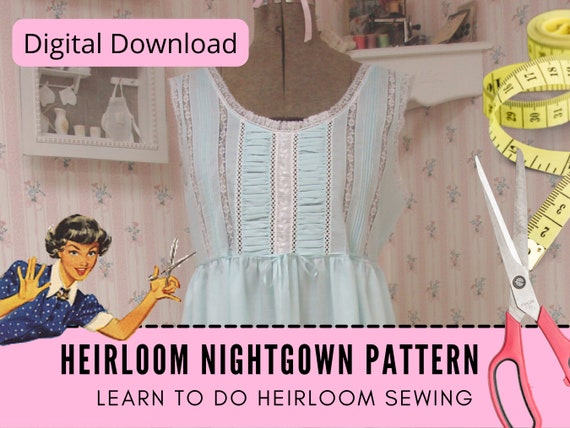 Victorian Nightgown Nightgown Pattern PDF Sewing Pattern - Etsy