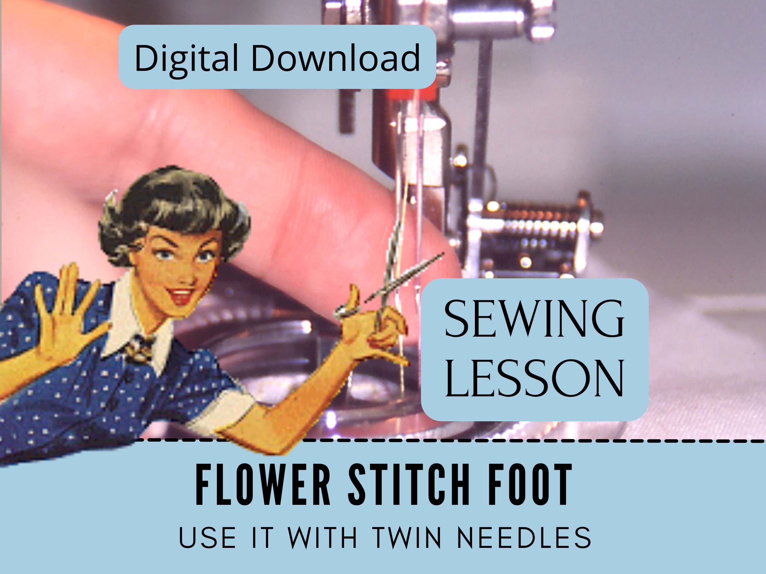 Daisy Flower Foot Attachment, Learn to Sew, Lesson Tutorial E Book ...