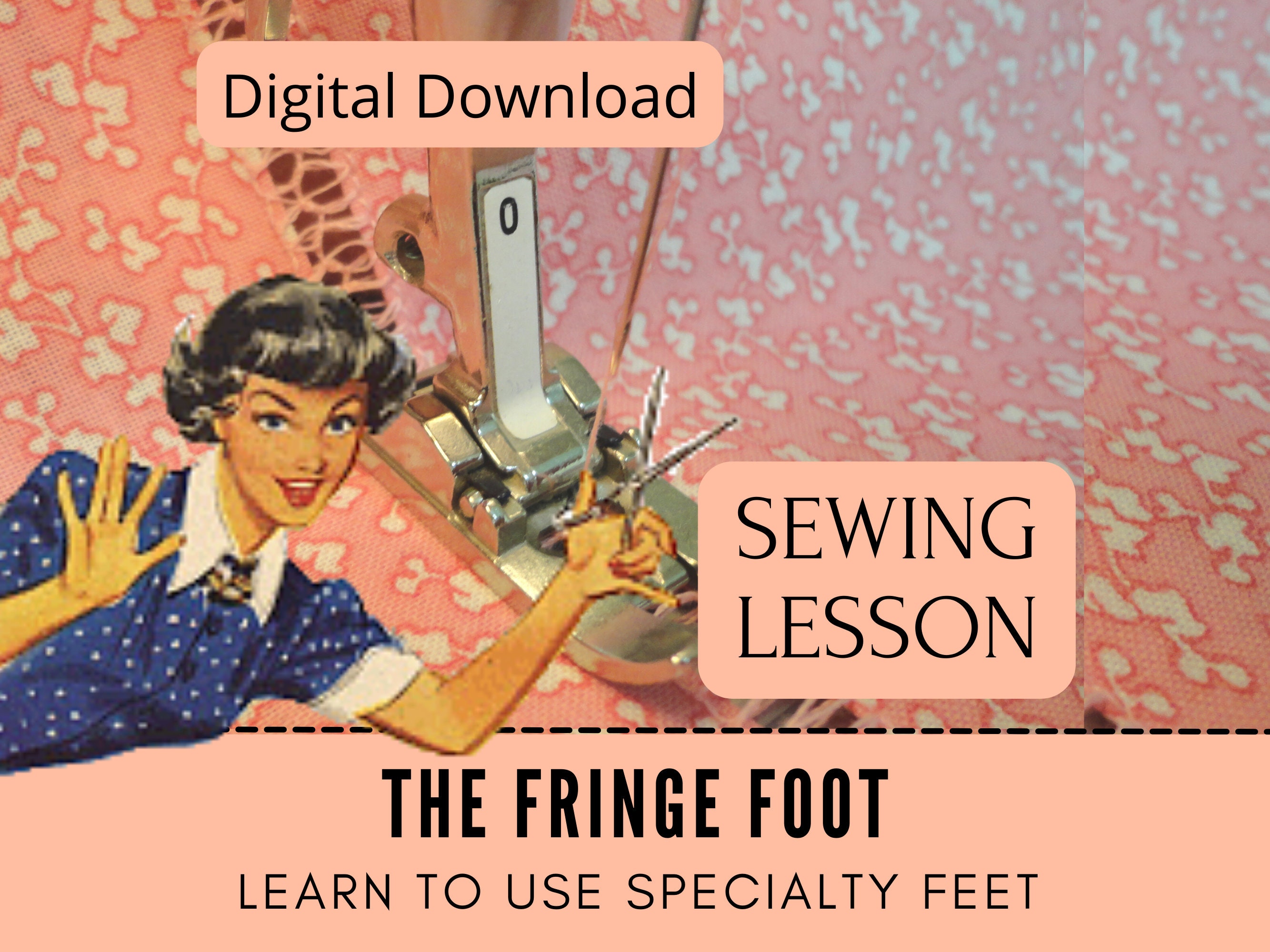 Fringe Foot, Learn to Sew Lesson & E Book, Tutorial Video, Dressmaking ...
