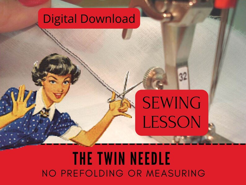 Twin Double Needle, Learn to Sew, Beginner Sewing Lessons, Tutorial Video, Machine Part, Pintuck ...