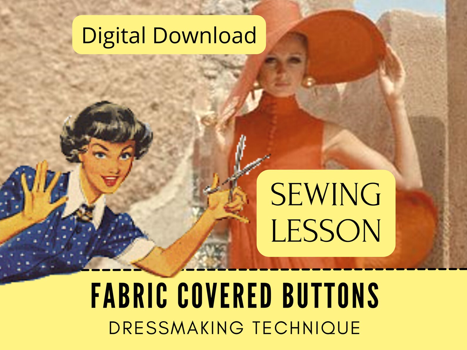 Fabric Covered Buttons Learn to Sew, Lesson and Ebook, Tutorial Video ...