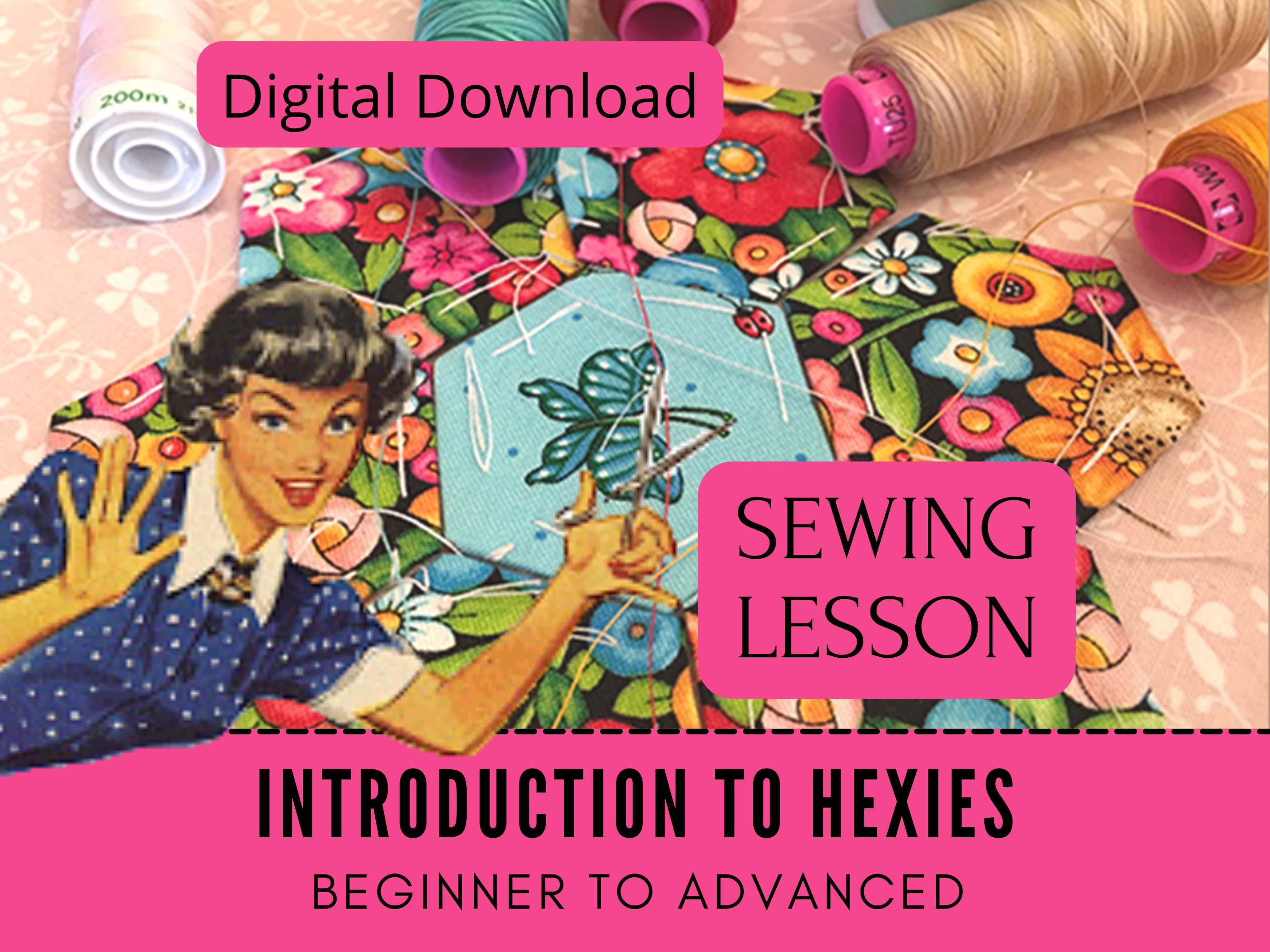 English Paper Piecing, Hexies Sewing Lesson, Hand Sewing Fabric ...