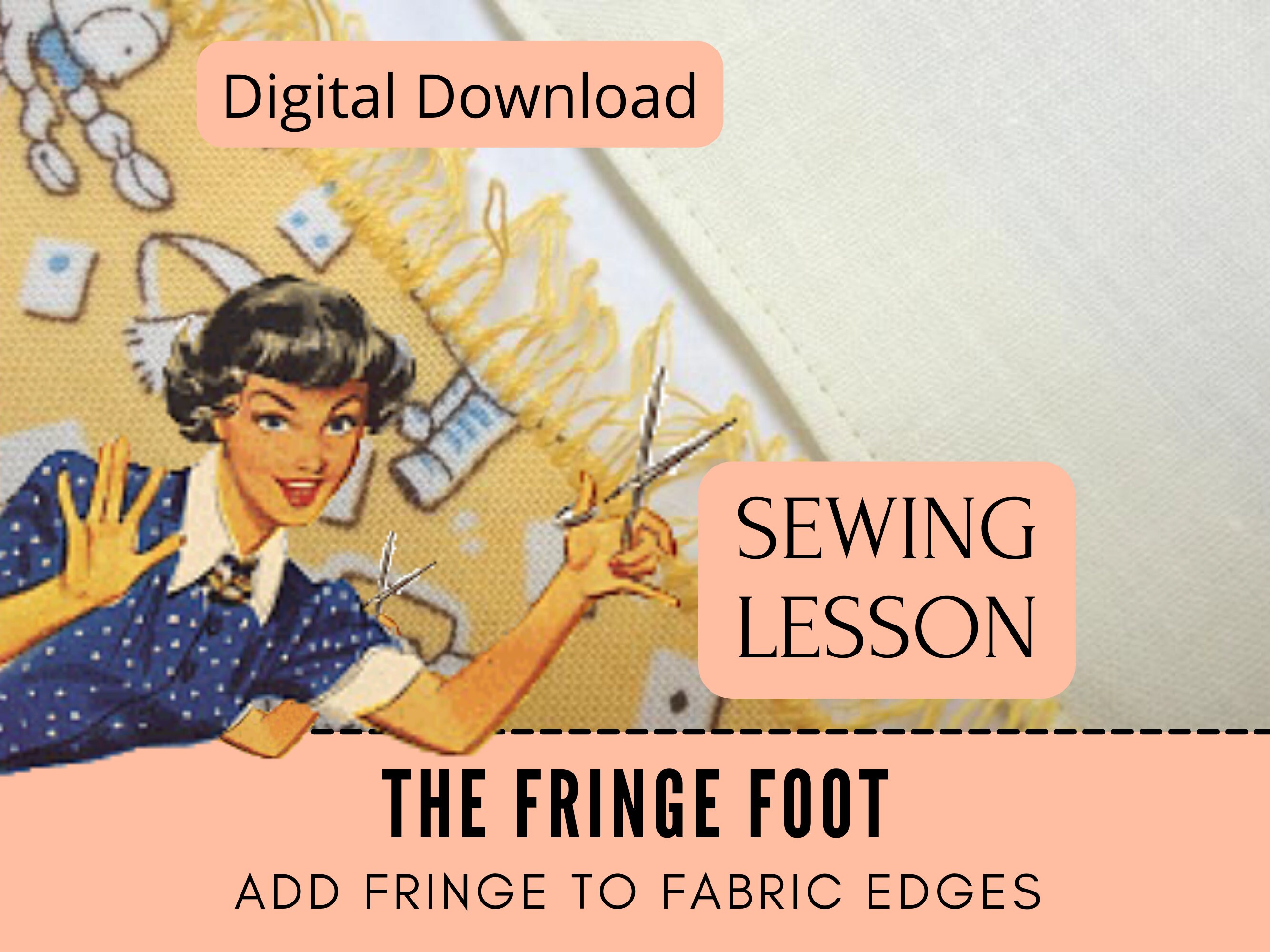 Fringe Foot, Learn to Sew Lesson & E Book, Tutorial Video, Dressmaking ...