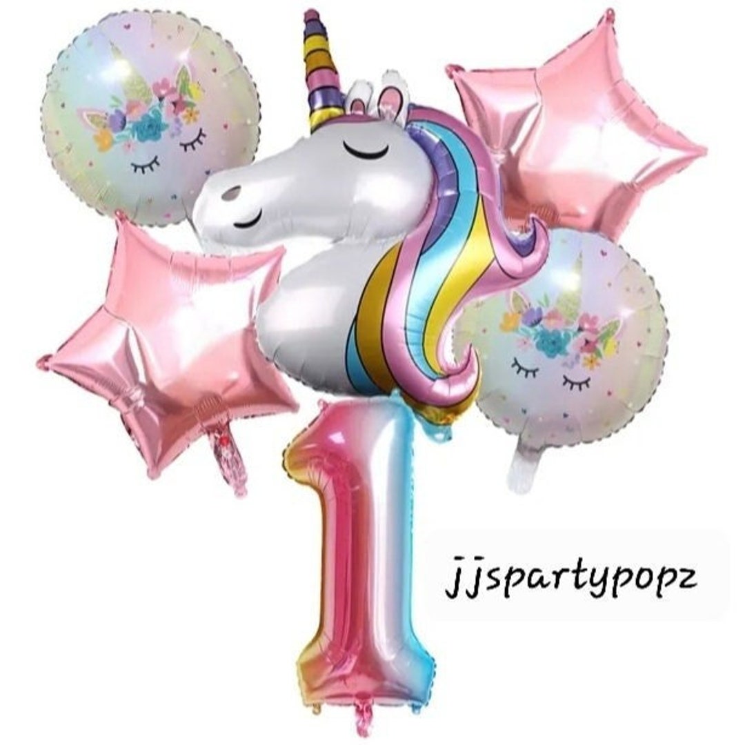 Unicorn Balloon Set Birthday Party Decoration Rainbow Number Balloon ...