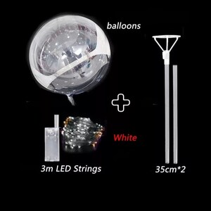 Led Light up Balloon With Stick Birthday Wedding Baby Shower ...