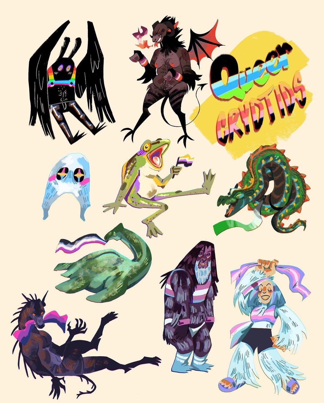 Queer Cryptid Stickers - Etsy