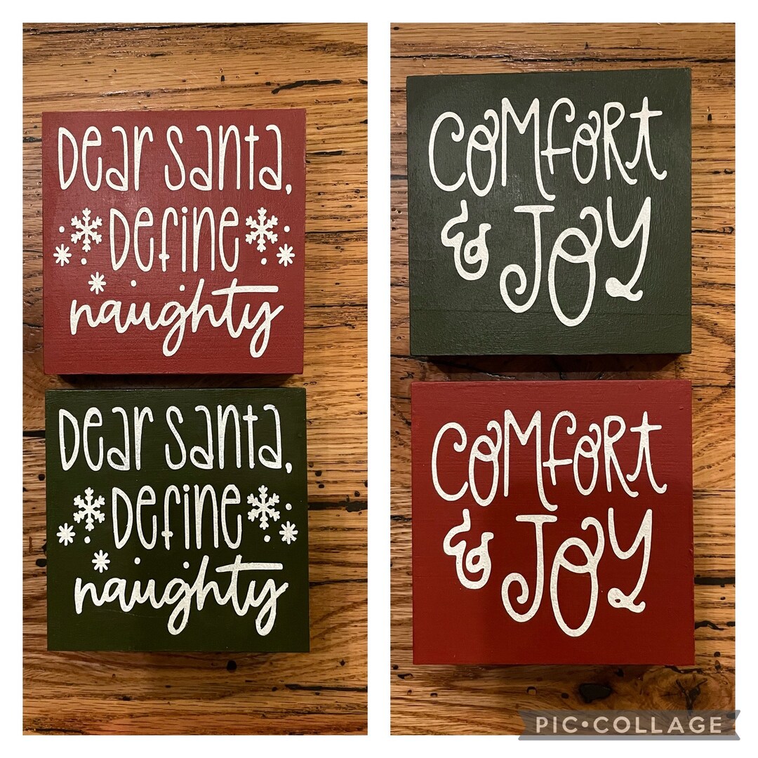4 X 4 Mini Christmas Sign Teir Tray Sign Holiday Decor - Etsy