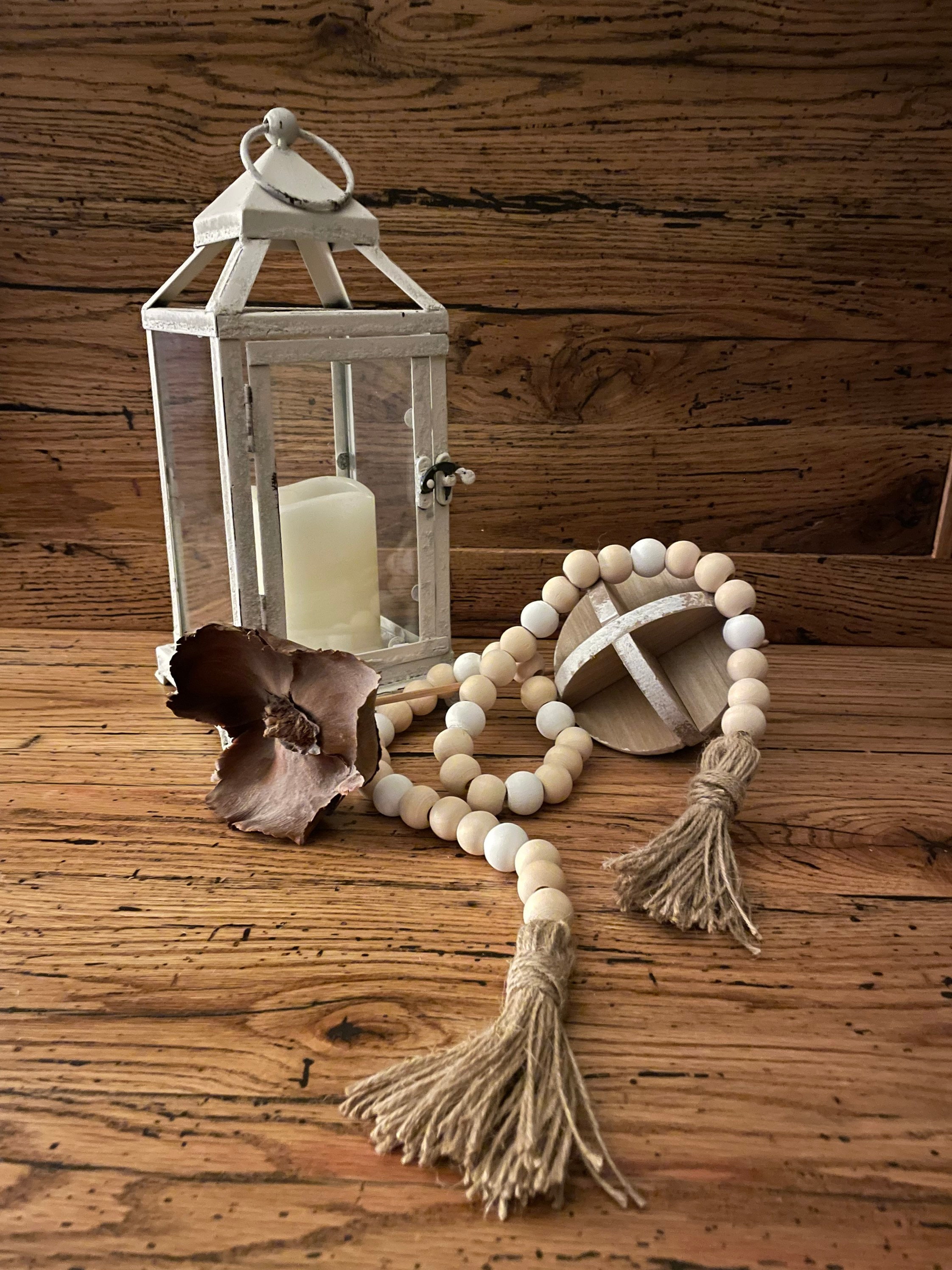 Wood Bead Garland With Tassel, Farmhouse Decor, Centerpiece, Tier Tray ...