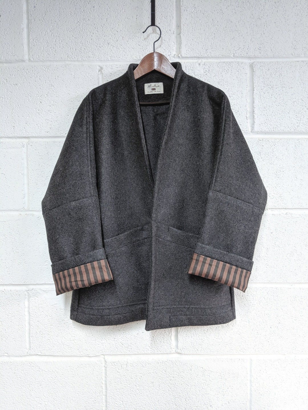 Minimalist Winter Kimono Jacket, British Heavy Pure Warm Wool Smart yet ...