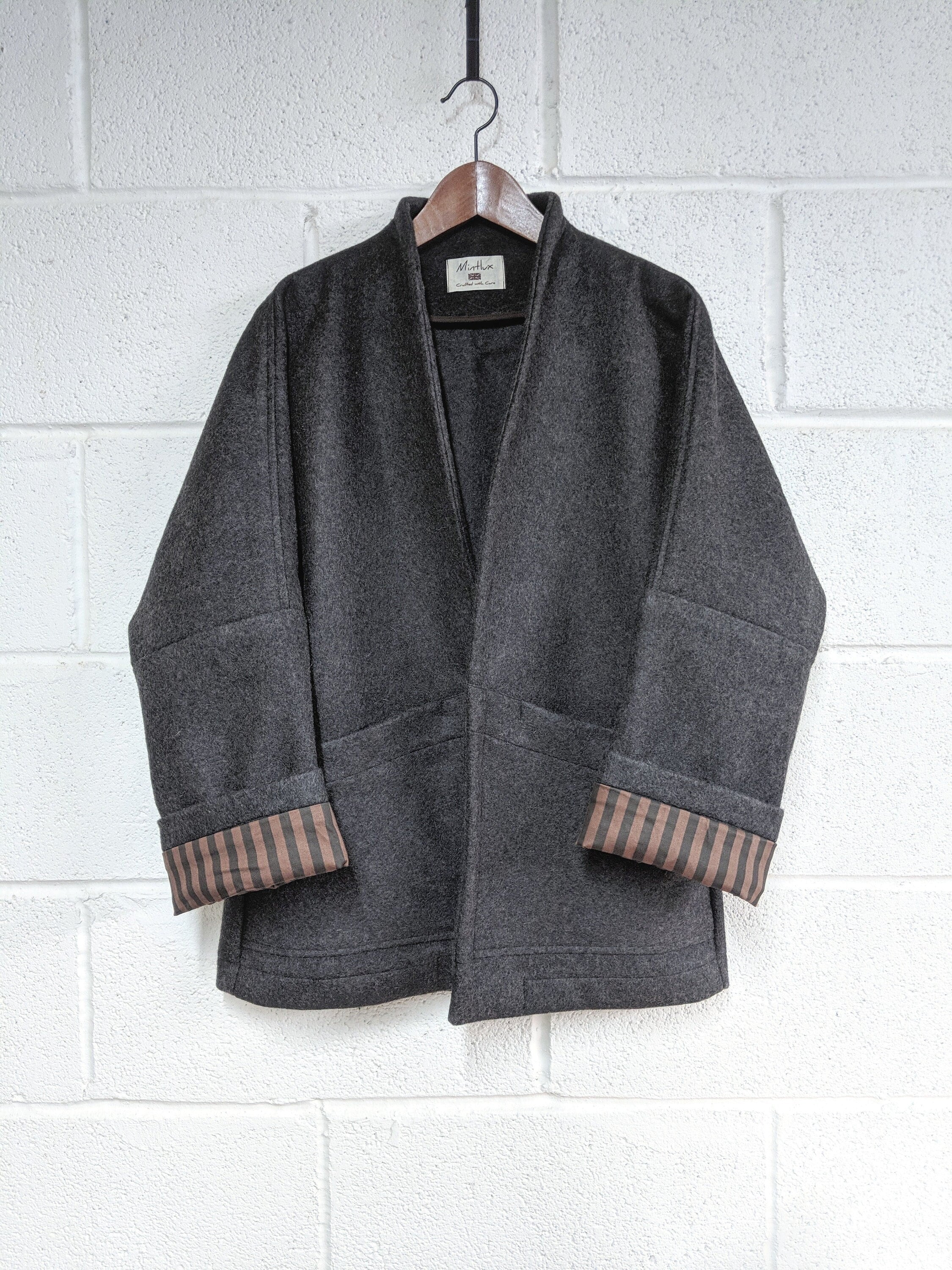 Minimalist Winter Kimono Jacket, British Heavy Pure Warm Wool Smart yet ...