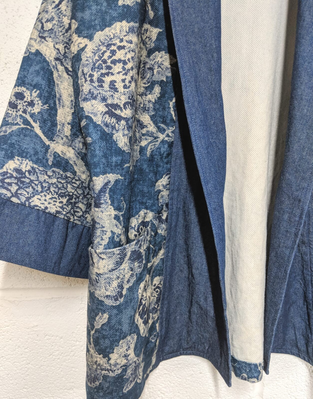 Stylish Bohemian Jacket, Vintage Washed-out Indigo Floral, Mix & Match ...