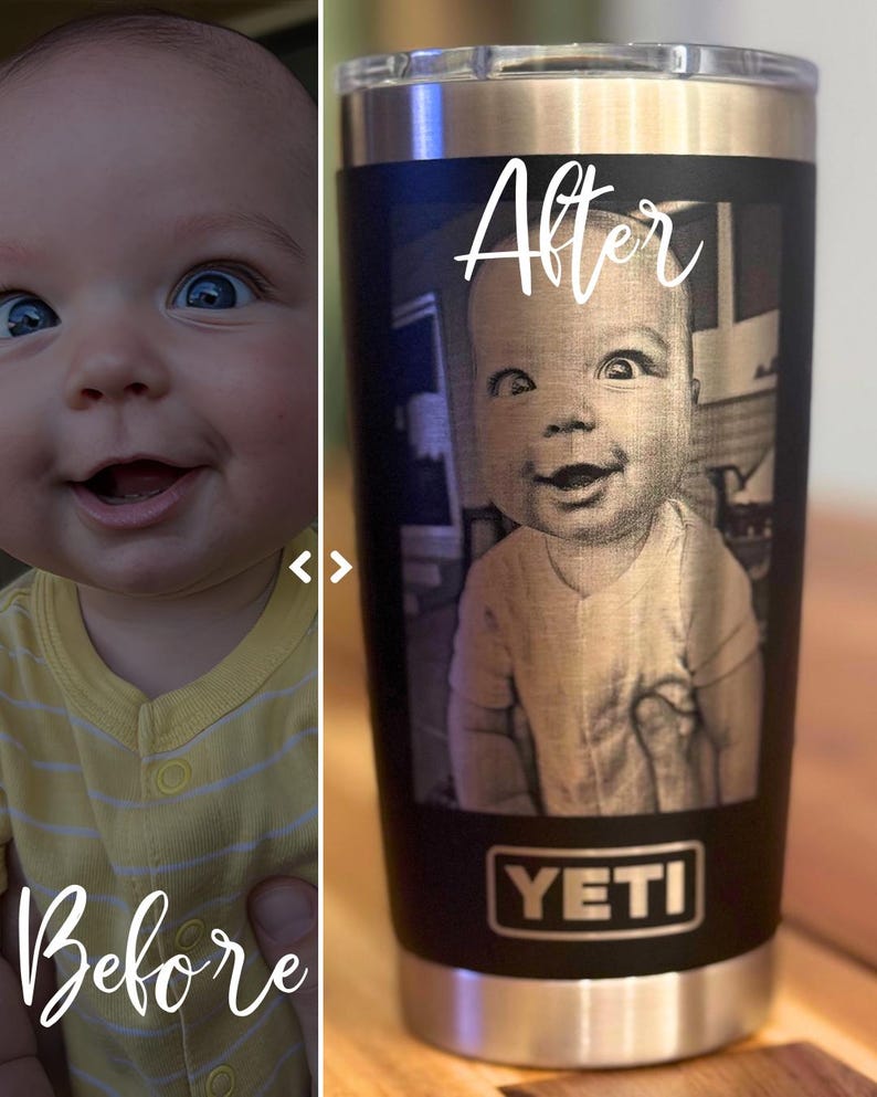 Custom YETI Tumbler, Personalized Engraved Photo, Keepsake Cup, Father ...