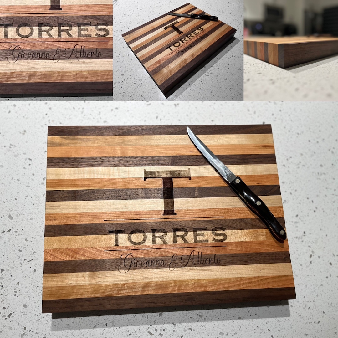 Charcuterie Board / Butcher Block Cutting Board Laser Engraved - Etsy